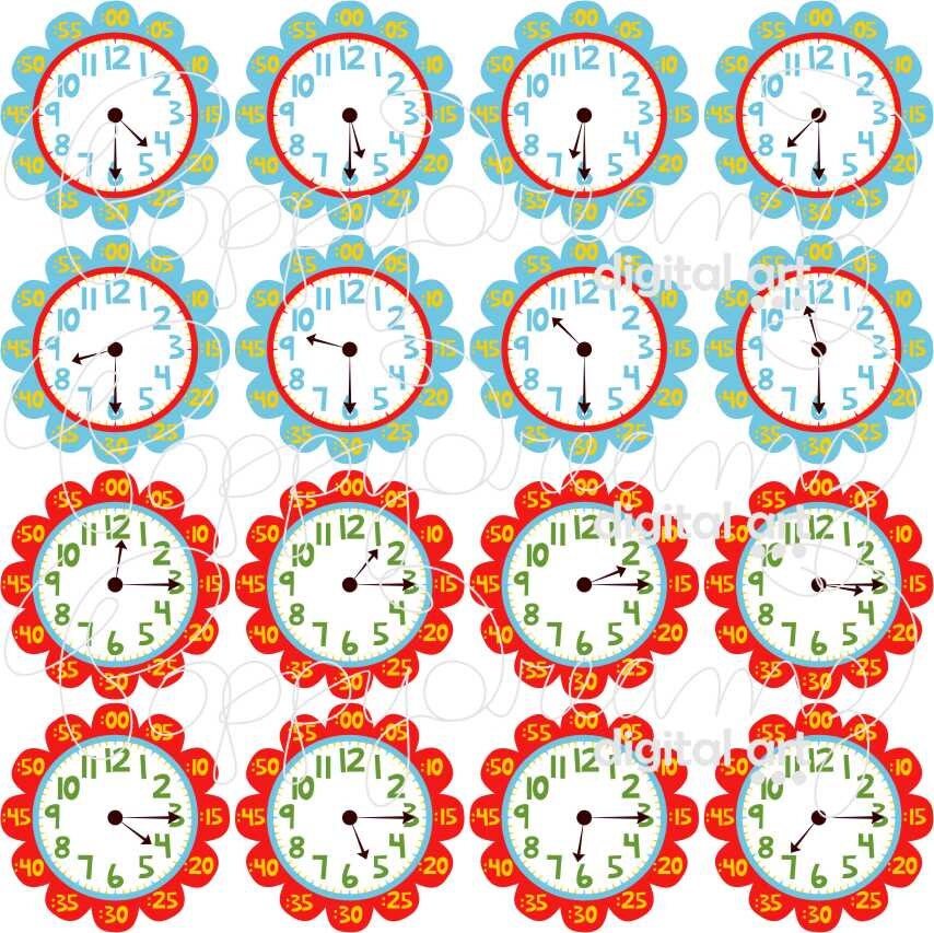 Teaching Time Clipart: Digital Clip Art Pack (300 Dpi) School Teacher ...