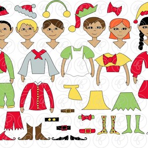 Build an Elf Christmas Clipart Set (300 Dpi) Elf Hat Elf Shoes Build It ...