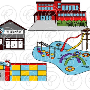 My Community Buildings (set 04) Clipart: (300 Dpi Transparent Png ...