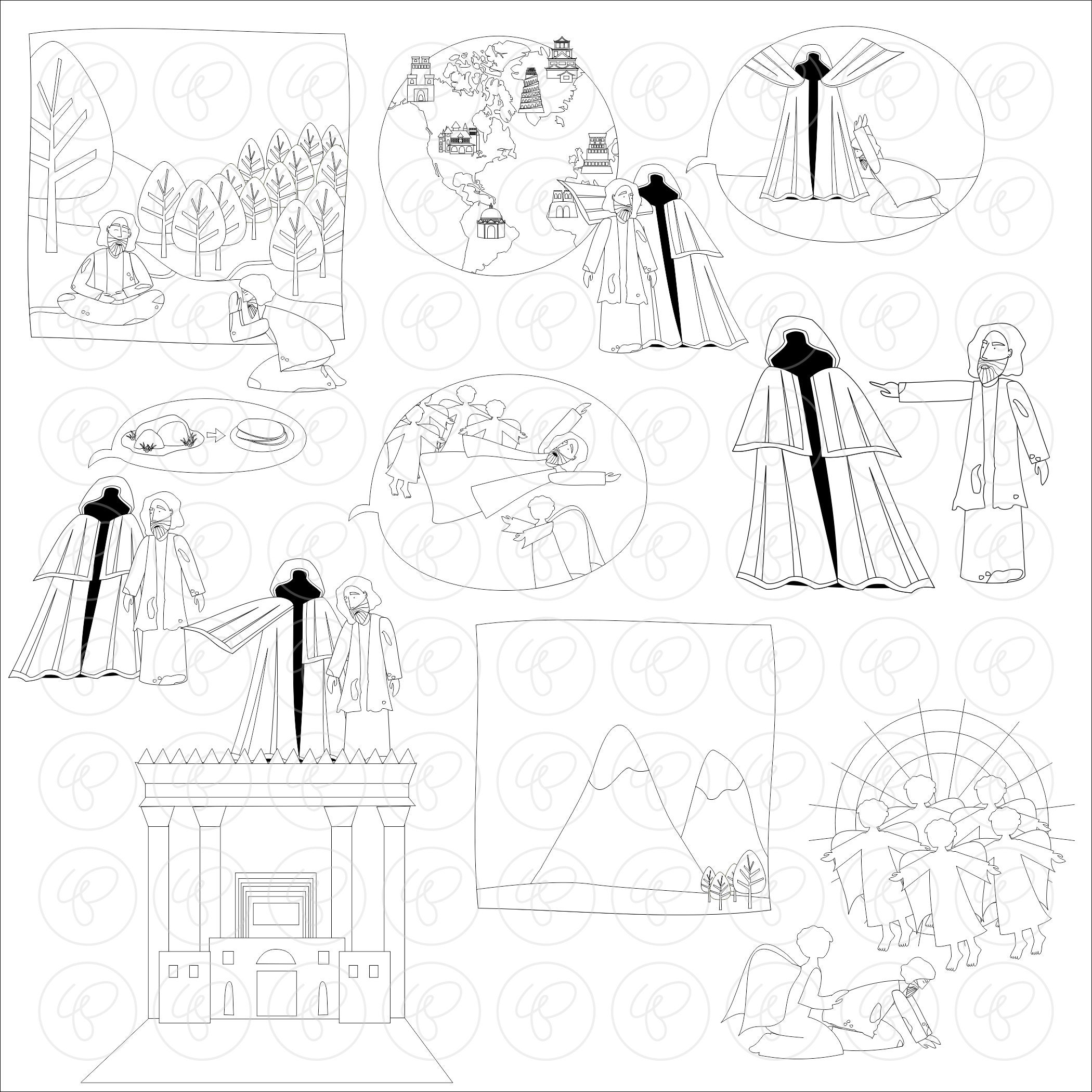 Bible Stories: Jesus Tempted in the Wilderness Clipart Set by ...