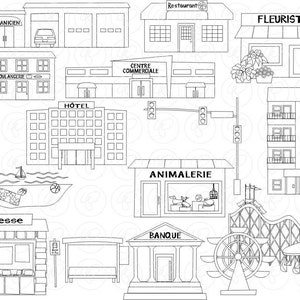 My Community Buildings (set 02) in FRENCH Clipart: (300 Dpi Transparent ...
