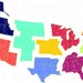 United States Region and State Map Teaching Resources Clipart - Etsy