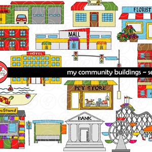 My Community Buildings (set 02) Clipart: (300 Dpi Transparent Png ...