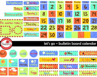 Class Bulletin Board Calendar Clipart SET: 300 Dpi School | Etsy Canada
