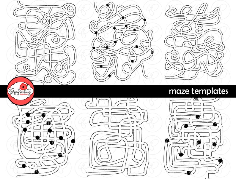 Maze Template Clipart SET: (300 Dpi) School Teacher Clip Art Puzzle ...