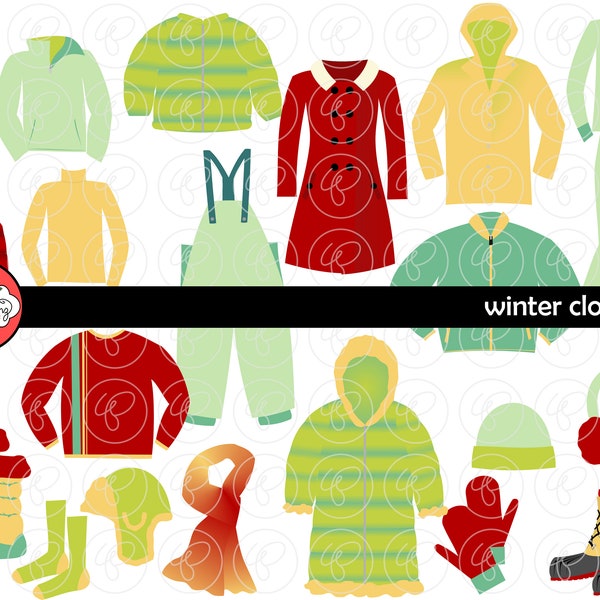 Mittens and Hat Clipart - Etsy