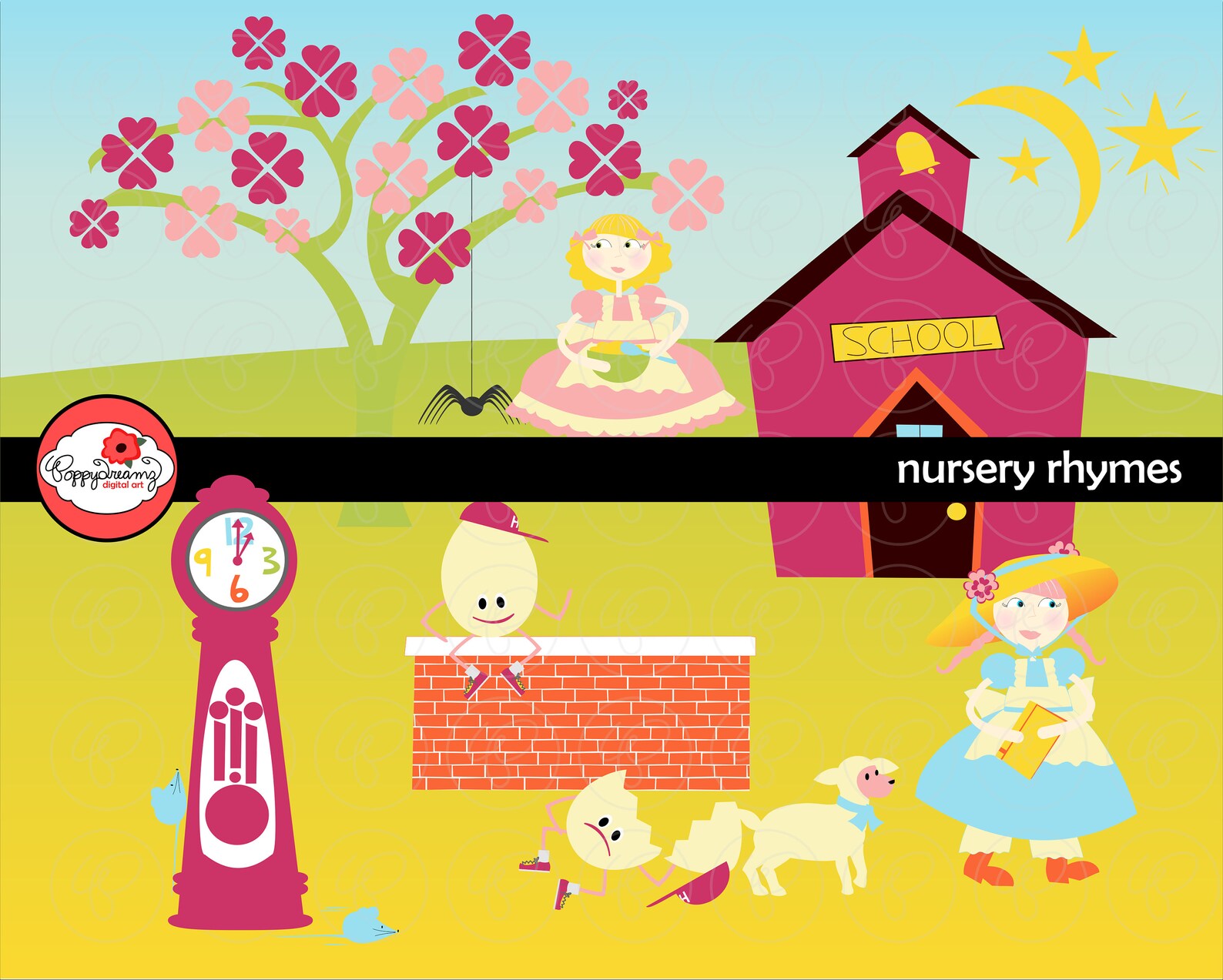Nursery Rhymes Clipart SET: Digital Scrapbook Pack 300 Dpi - Etsy
