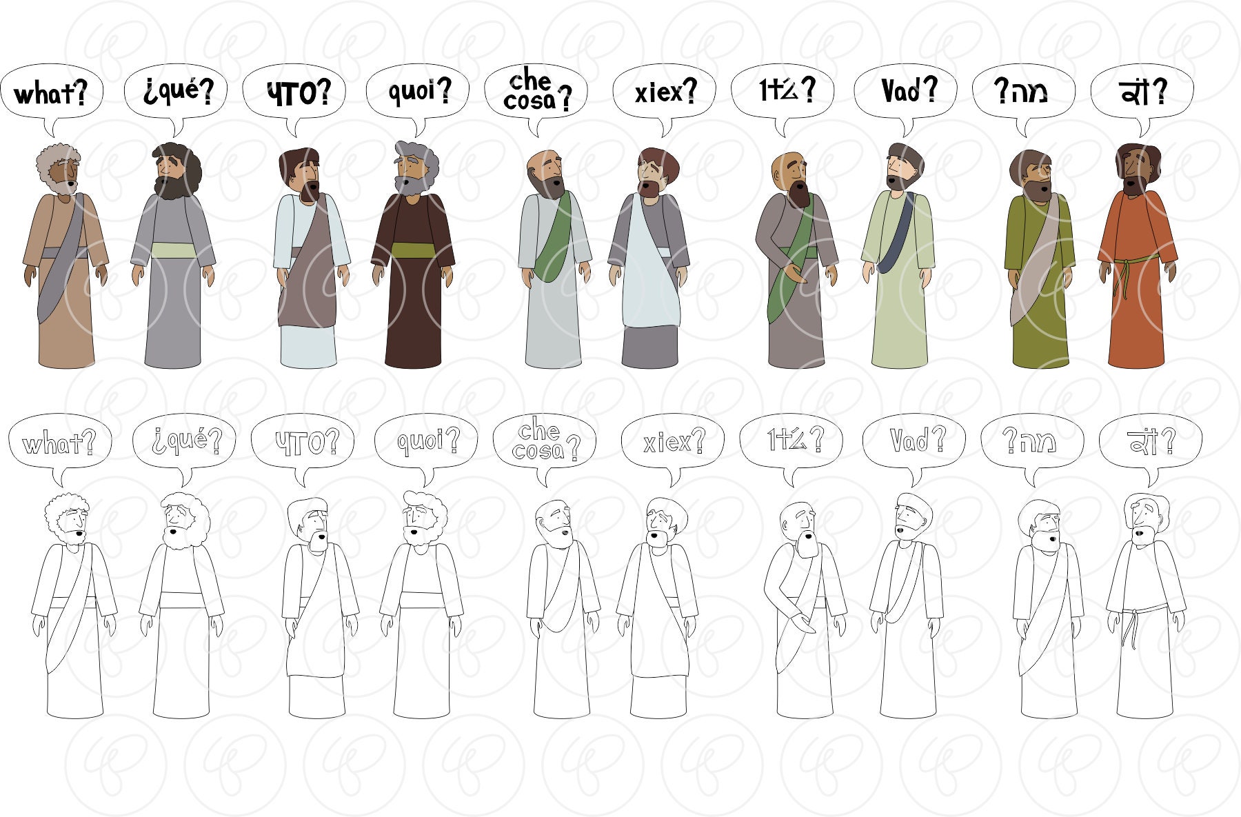 Bible Stories: Tower of Babel Clipart Set by Poppydreamz Bible Biblical ...