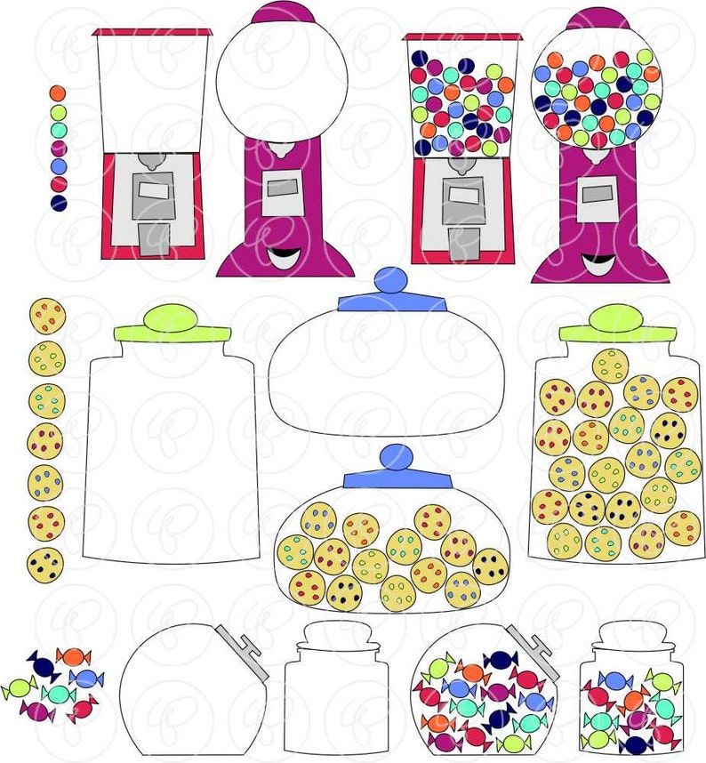 Counting Sweets Candy Gumball & Cookie Clipart Set - (300 Dpi) School ...