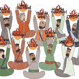 Bible Stories: Easter - Resurrection and Pentecost Clipart Set by ...