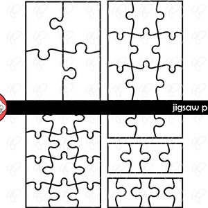 Jigsaw Puzzle Template PDF and Clipart SET: (300 Dpi) School Teacher ...
