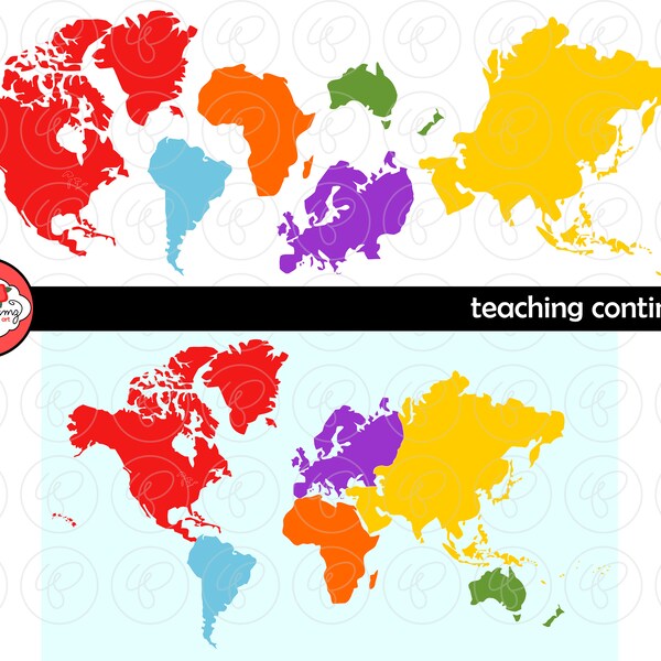 Continents Clipart - Etsy