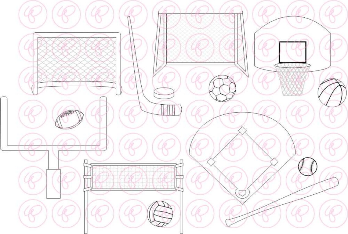 Let's Play Sports Clipart Set 300 Dpi Football Baseball Soccer ...