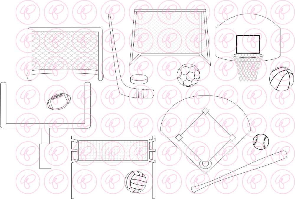 Let's Play Sports Clipart Set 300 Dpi Football Baseball Soccer ...