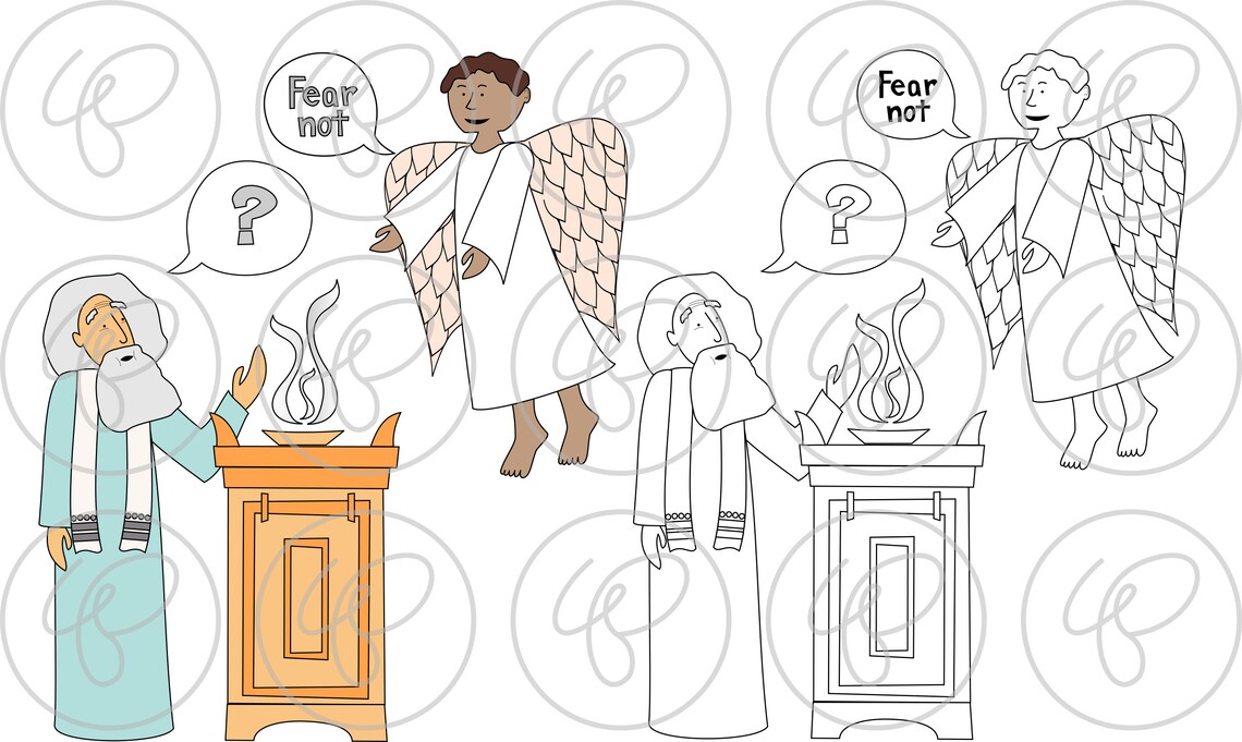 Bible Stories: Birth of John the Baptist Clipart Set by Poppydreamz ...