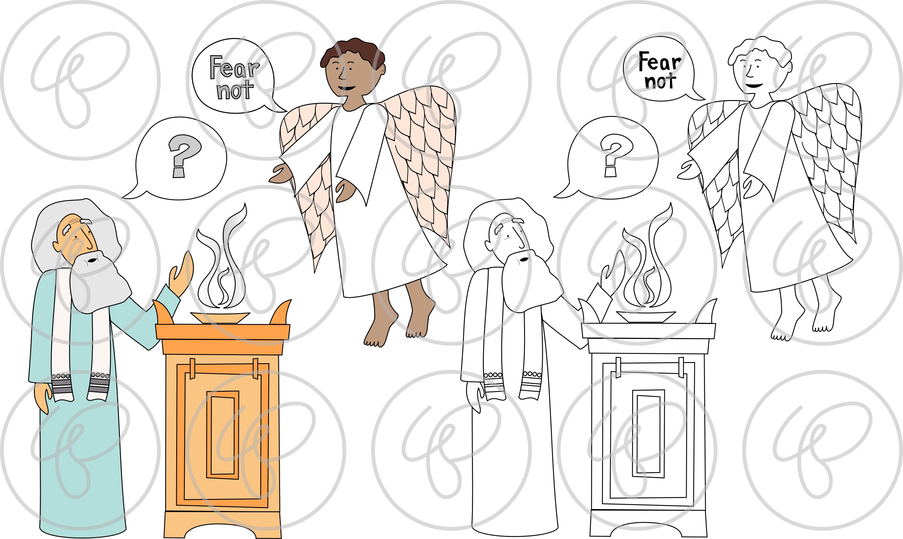 Bible Stories: Birth of John the Baptist Clipart Set by Poppydreamz ...