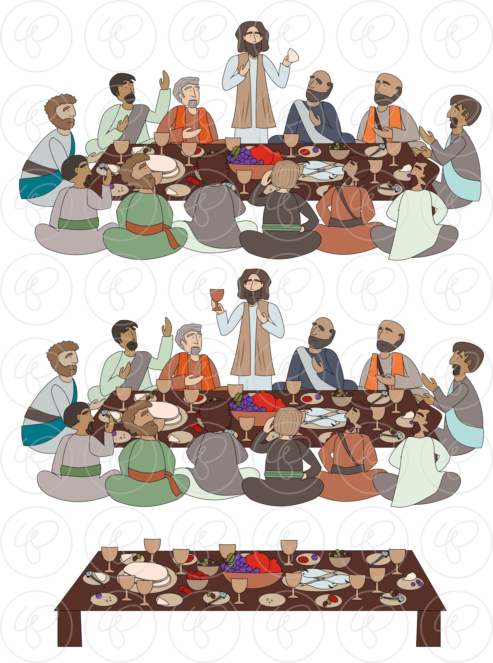 Bible Stories: Easter Last Supper Thru Arrest Clipart Set by - Etsy