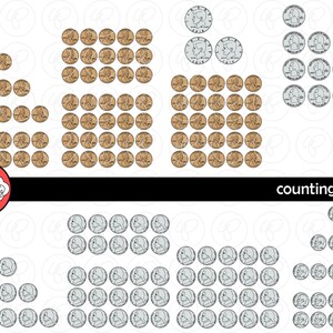 Counting Coins Money Clipart Set - (300 Dpi) School Teacher Clip Art ...