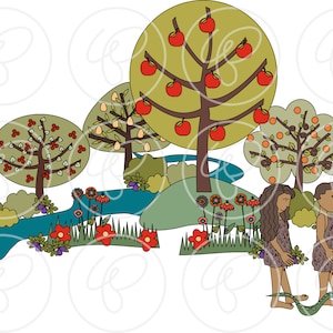 Bible Stories: Adam & Eve Clipart Set by Poppydreamz Bible Biblical ...
