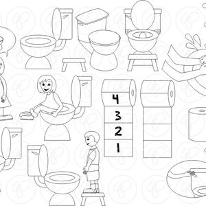 Potty Training Clipart Set (300 Dpi) School Teacher Clip Art Toilet ...