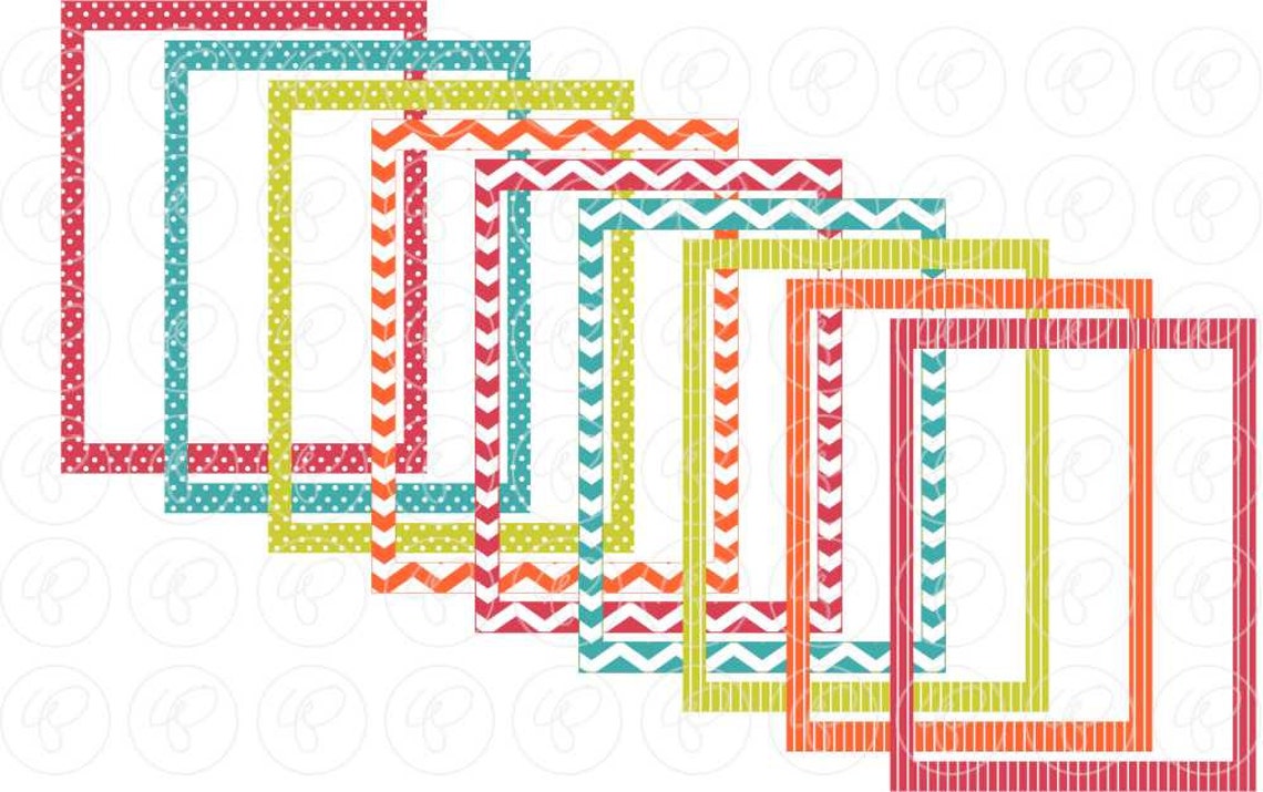 Flower Power Frames & Labels: Clip Art Pack Card Making Digital Frames ...