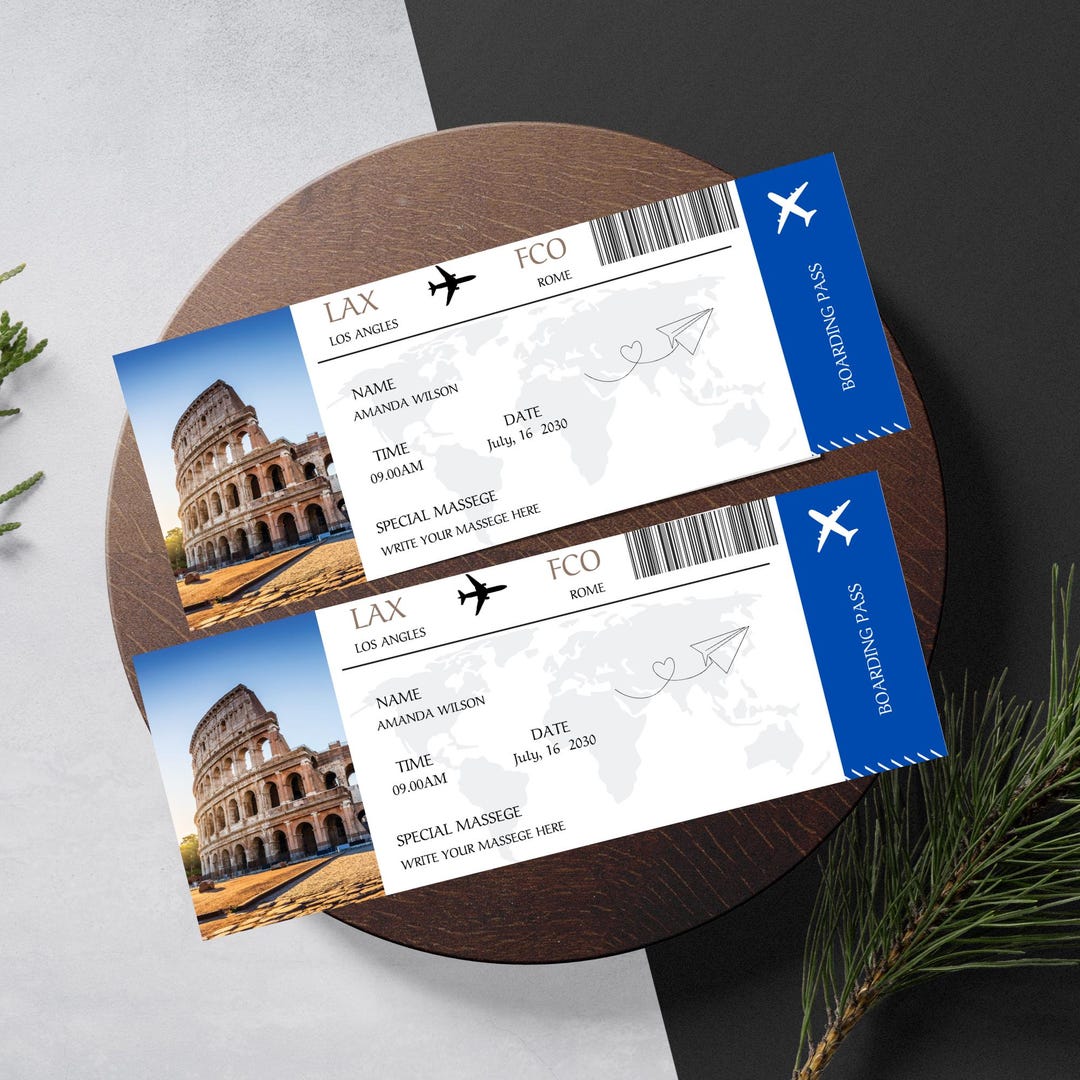 Editable Boarding Pass Template: Surprise Trip Ticket (digital Download ...