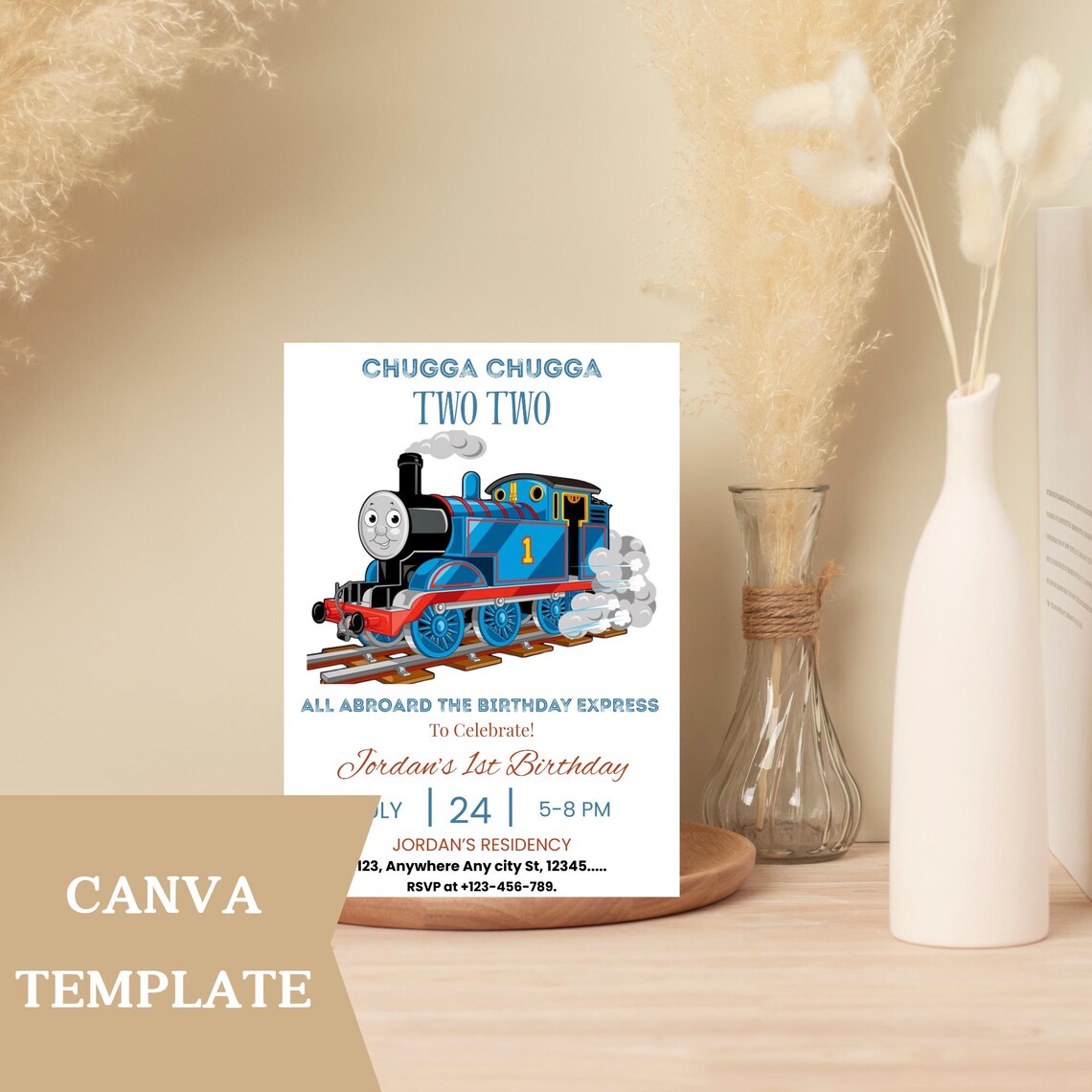 Printable Thomas Train Birthday Invitation, Editable Thomas Party ...