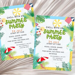 End of Summer Party Invitation, Summer Party Invitation, Summer Invites ...