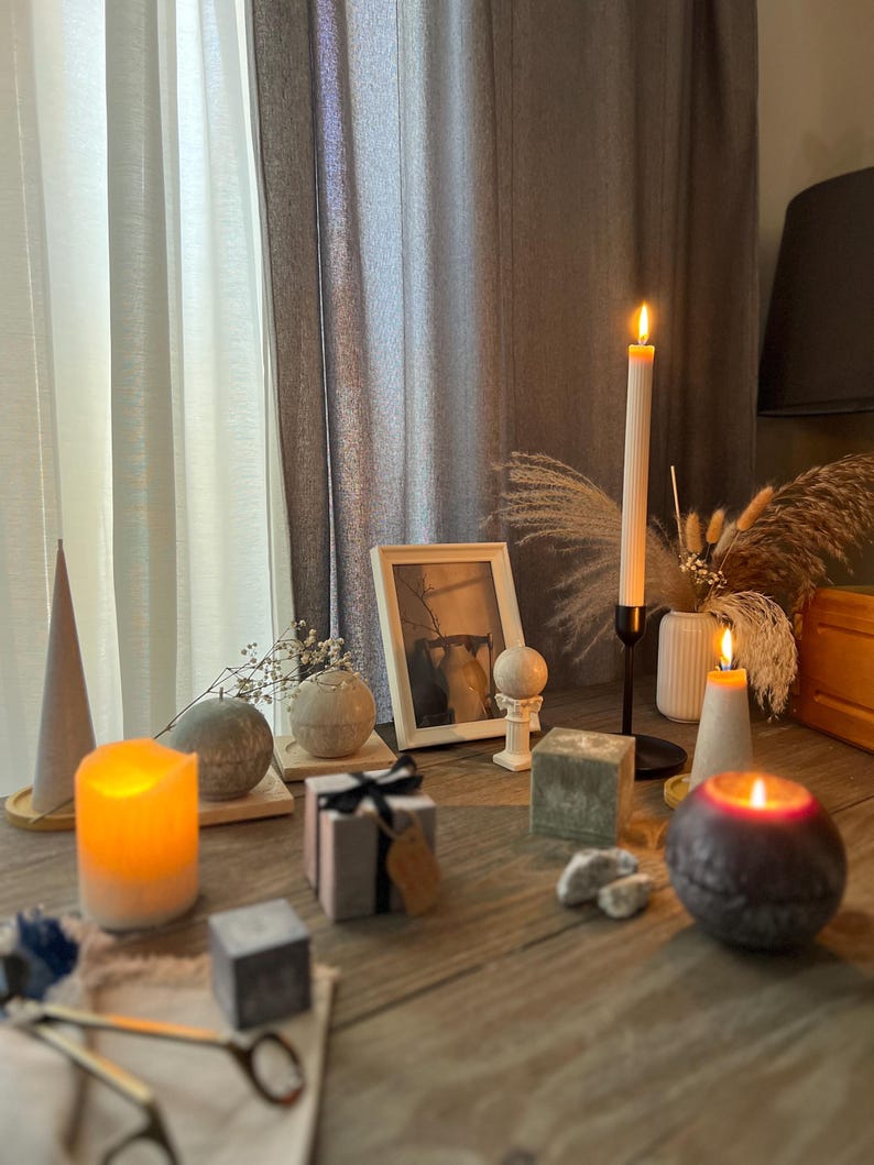 Beige Candle, Round Candle, Natural Candle, Gift, Pillar Candle ...