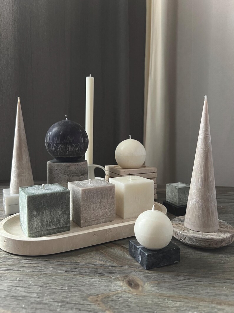 Beige Candle, Round Candle, Natural Candle, Gift, Pillar Candle ...