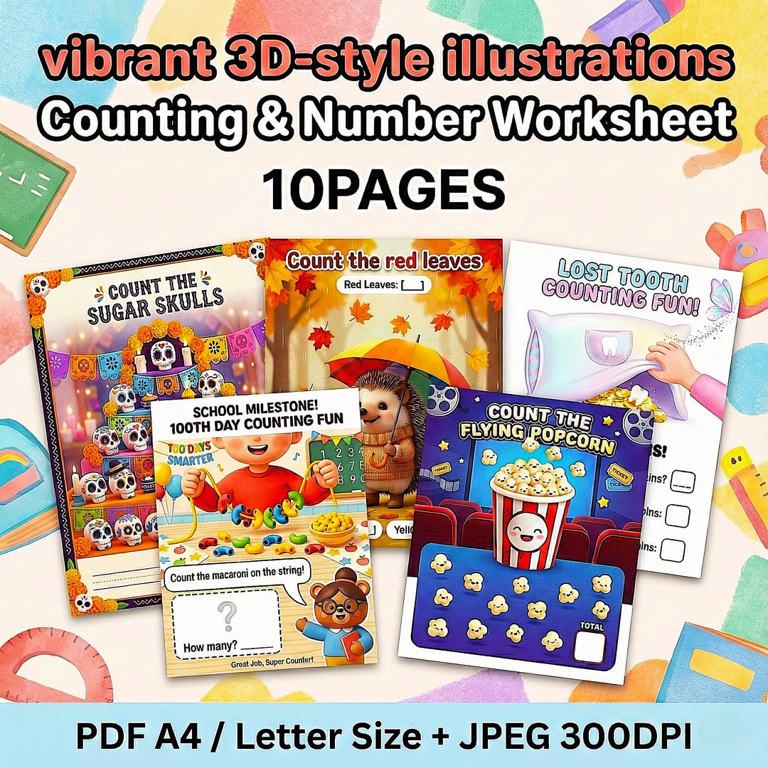 Fun Math Printables for Kids | 10 Holiday Number Activities (digital ...