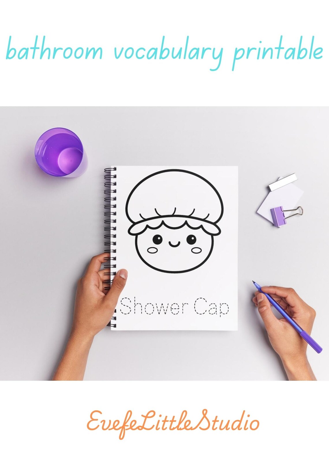 Bathroom Routine Vocabulary Coloring Pages | Preschool Tracing ...