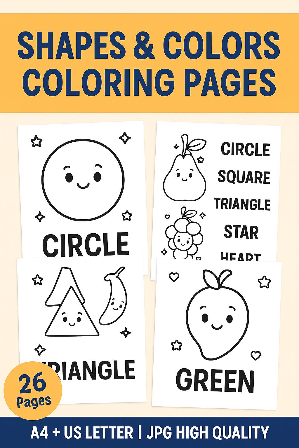 Shapes and Colors Coloring Pages | Printable Educational Worksheets for ...