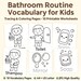 Bathroom Routine Vocabulary Coloring Pages | Preschool Tracing ...