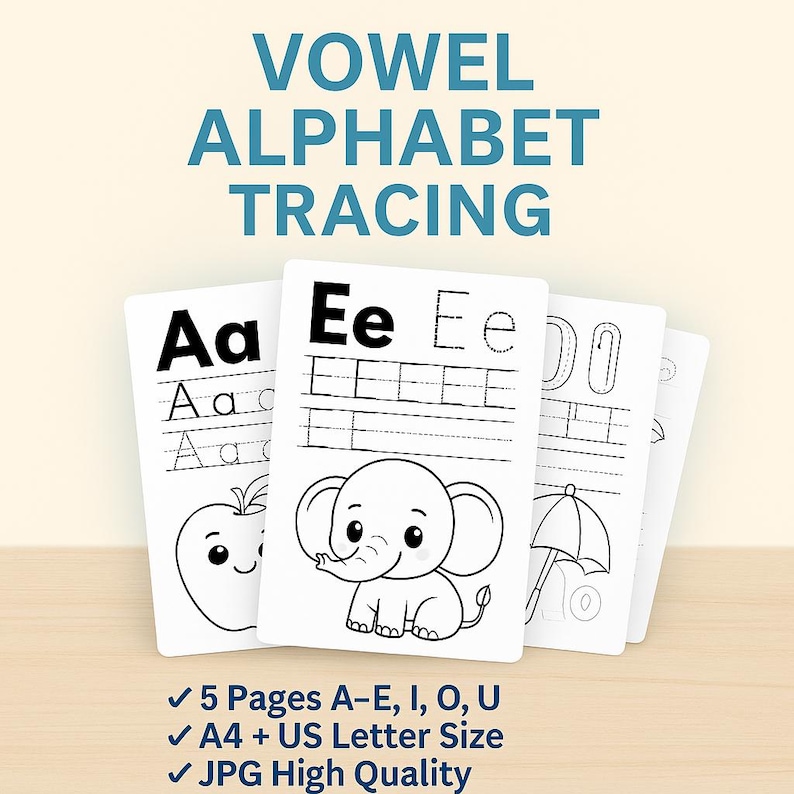 Vowel Tracing Worksheets | Handwriting Practice, Preschool Coloring ...