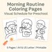 Morning Routine Coloring Pages Visual Schedule Chart for Preschool Kids ...