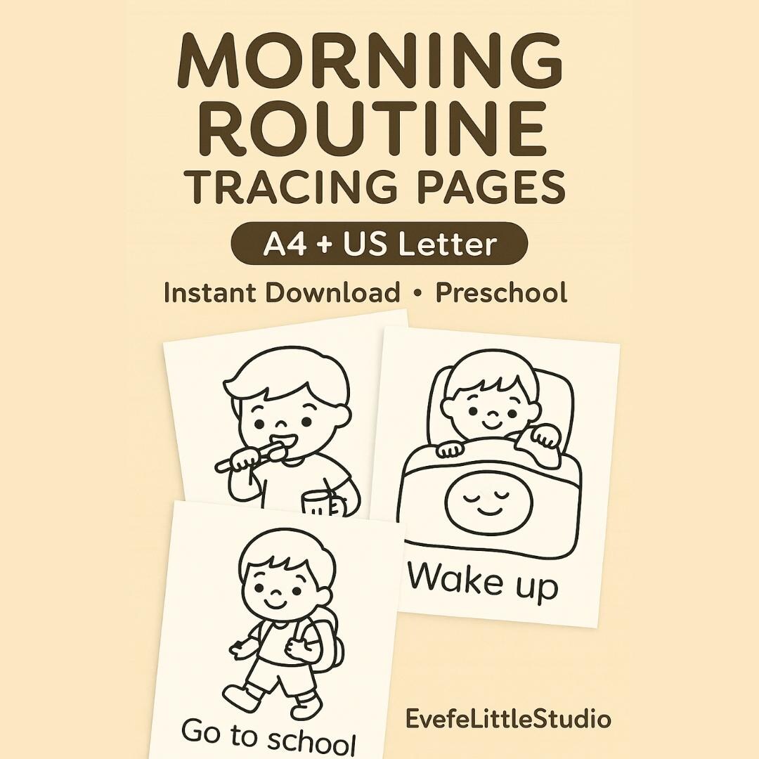Morning Routine Printable for Kids | A4 & US Letter | Daily Habits ...