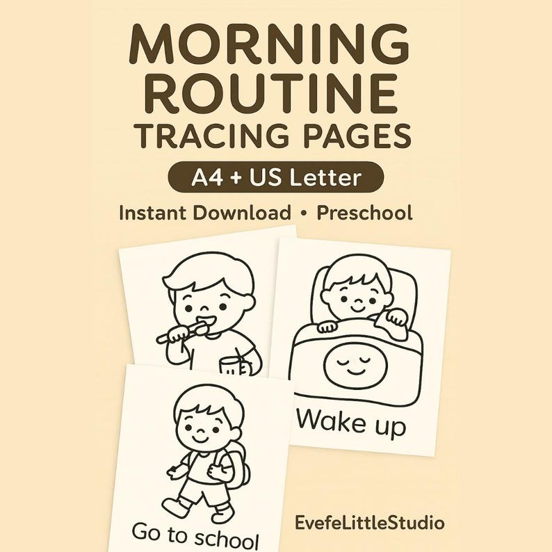 Morning Routine Printable for Kids | A4 & US Letter | Daily Habits ...