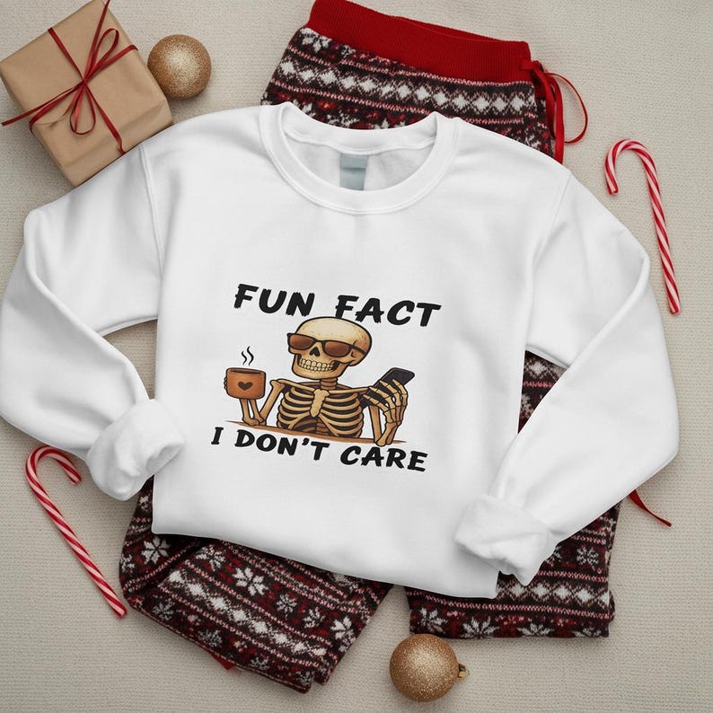 Fun Fact I Don’t Care Skeleton Png, Funny Halloween Digital Download ...