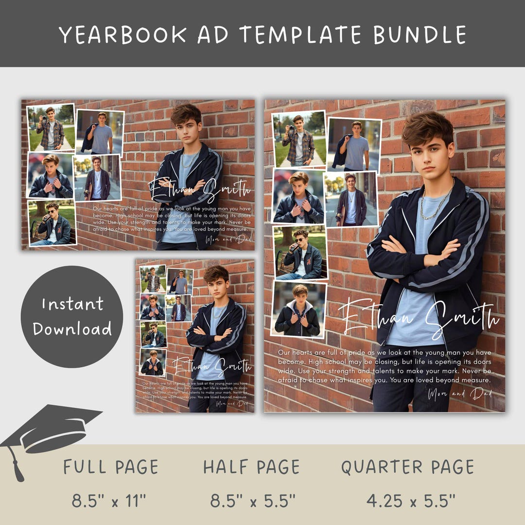 Editable Yearbook Ad Template Bundle : Graduation Tribute (instant ...