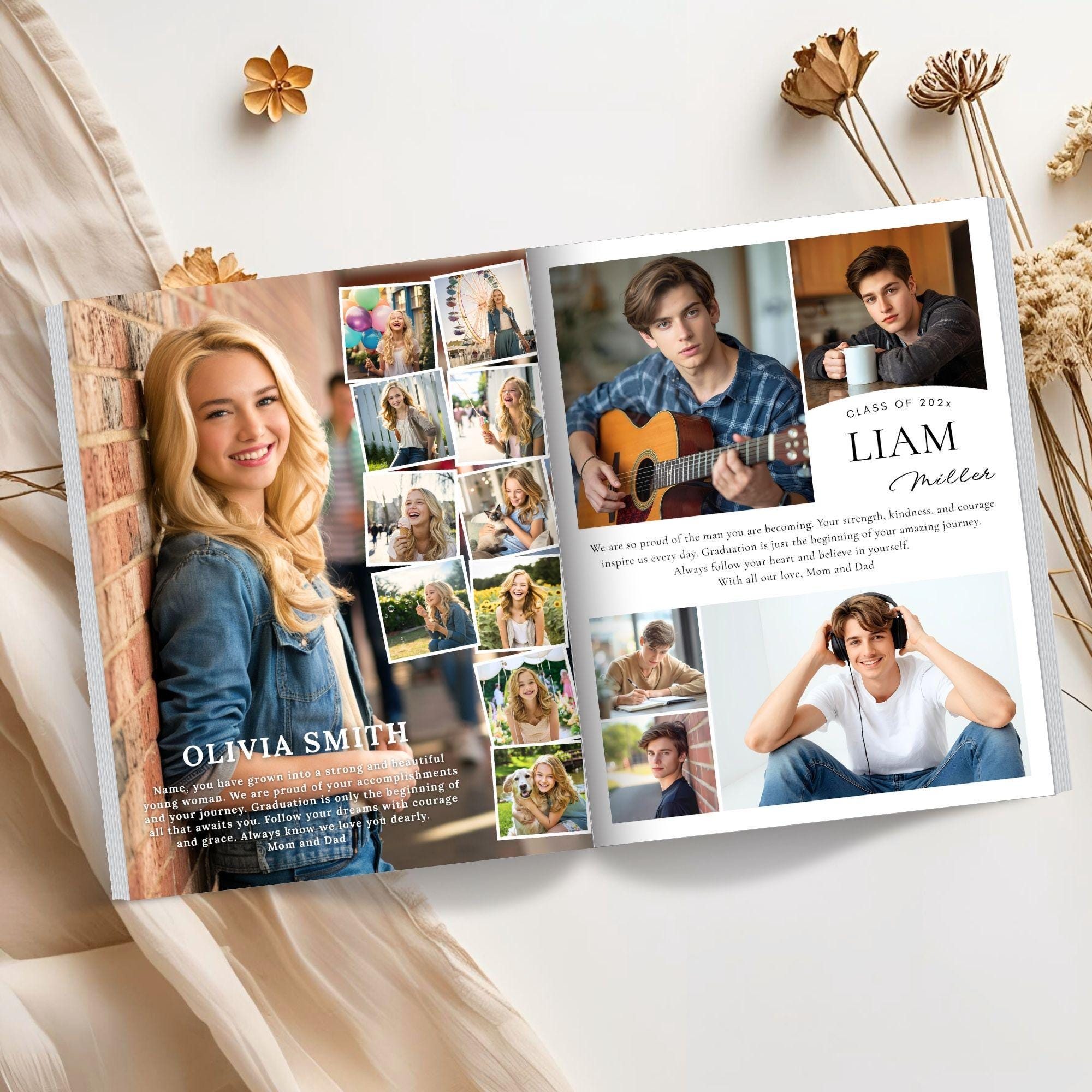 Editable Yearbook Ad Template Bundle Canva, Graduation Senior Ad Layout ...