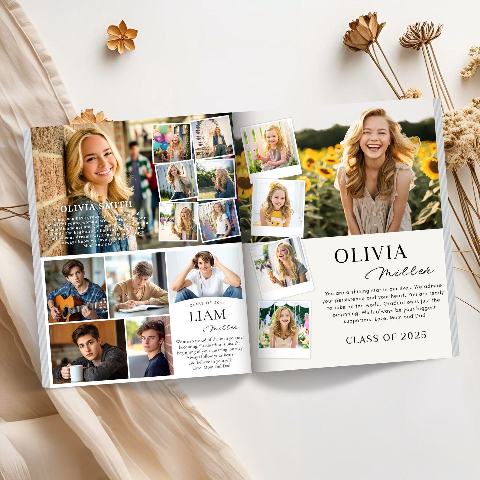 Editable Yearbook Ad Template Bundle Canva, Graduation Senior Ad Layout ...