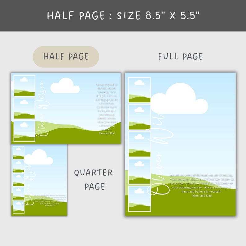 Editable Yearbook Ad Template Canva, Half Page Senior Graduation Ad ...