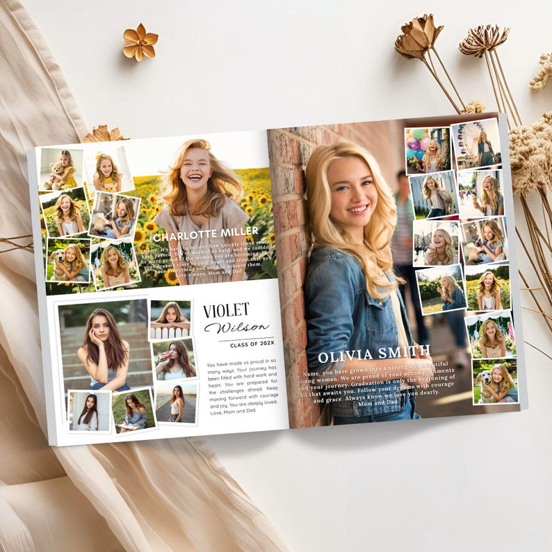 Editable Yearbook Ad Template : Senior Tribute Design (half Page ...