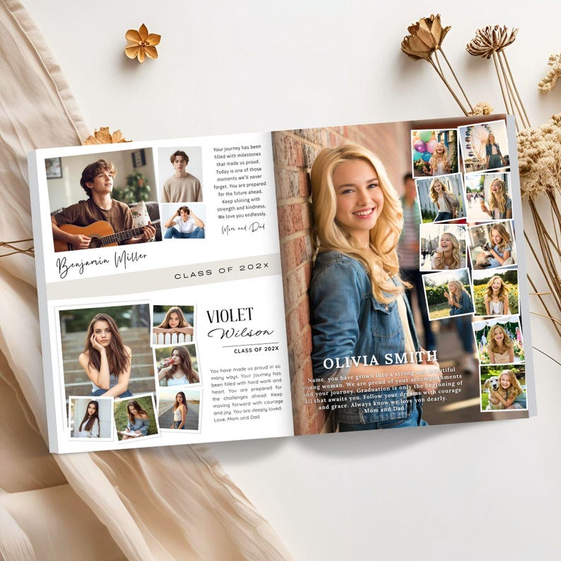 Editable Yearbook Ad Template Bundle Canva, Graduation Senior Ad Layout ...
