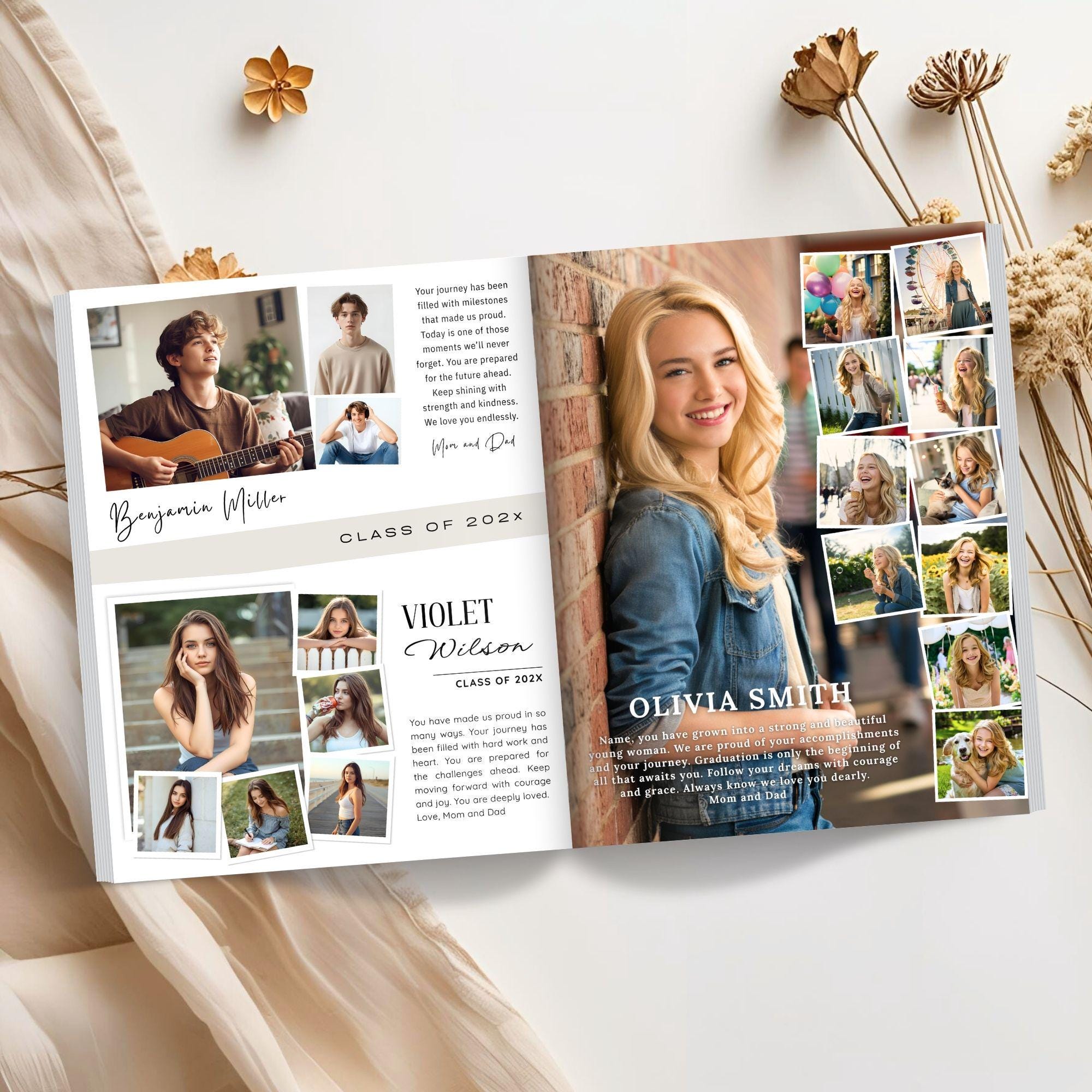 Editable Yearbook Ad Template Bundle Canva, Graduation Senior Ad Layout ...