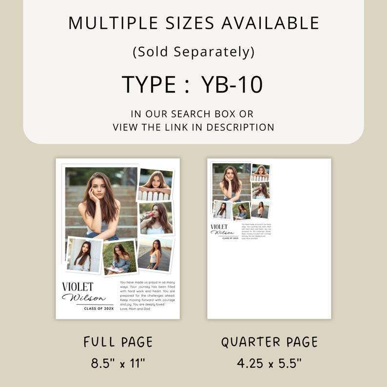 Editable Yearbook Ad Template Canva, Half Page Graduation Senior Ad ...