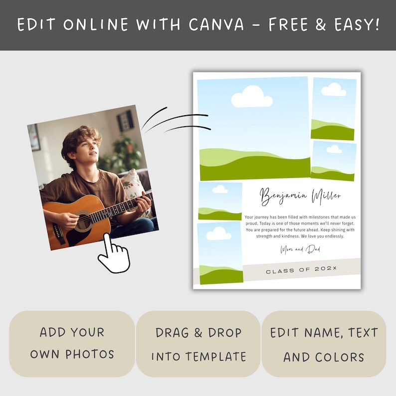 Editable Yearbook Ad Template Bundle Canva, Graduation Senior Ad Layout ...
