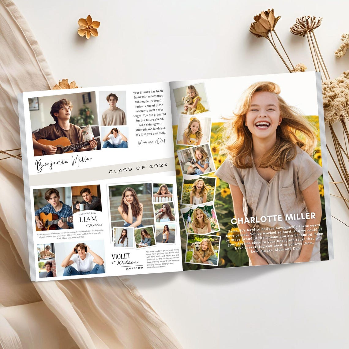 Editable Yearbook Ad Template Bundle Canva, Graduation Senior Ad Layout ...
