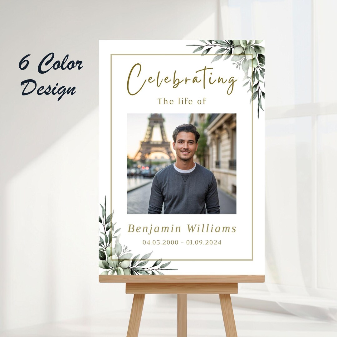 Editable Funeral Welcome Sign Template, Funeral Memorial Sign ...